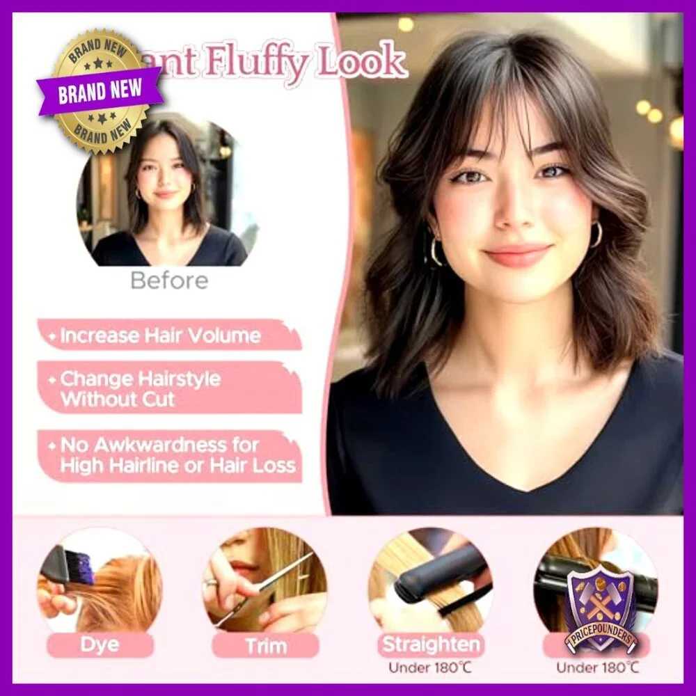 Accessories | Real Human Hair Topper With Wispy Bangs Handtied Base ...